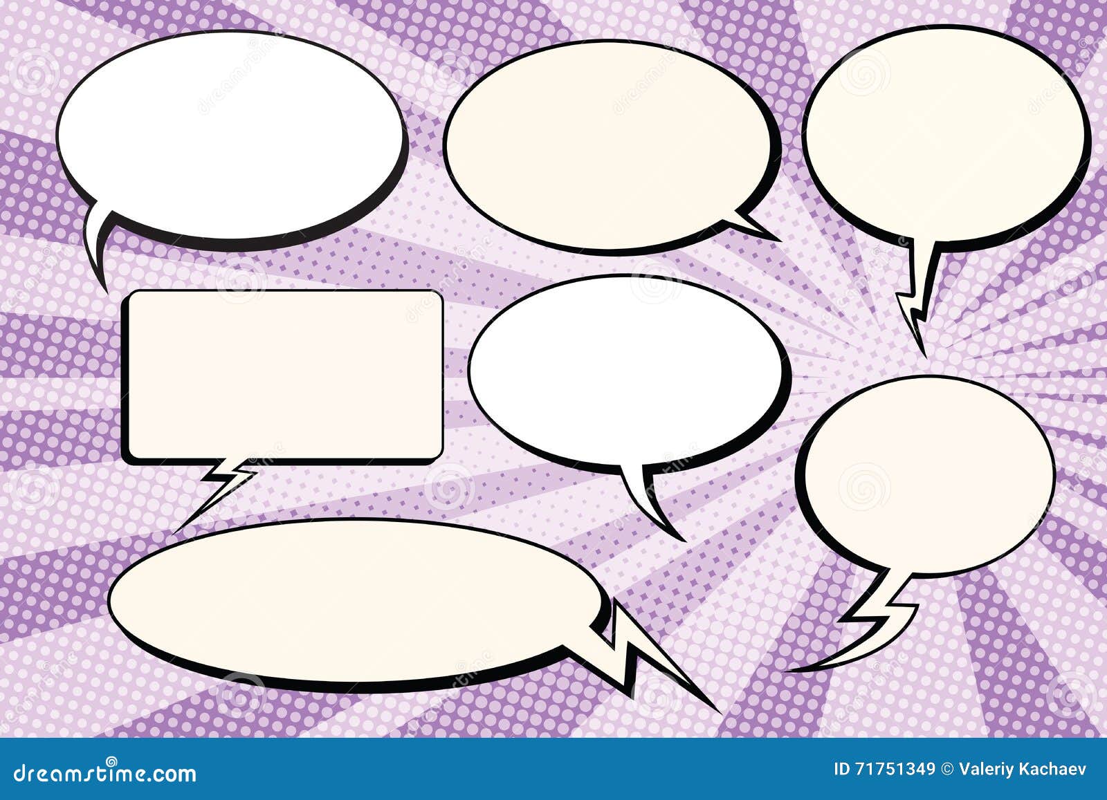 Set of Vector Bubbles Comic Text Stock Vector - Illustration of cartoon ...