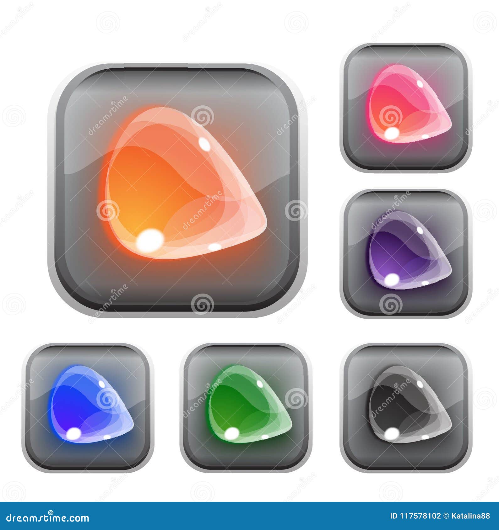 Set of Vector Buttons in Different Colors. Stock Vector - Illustration ...