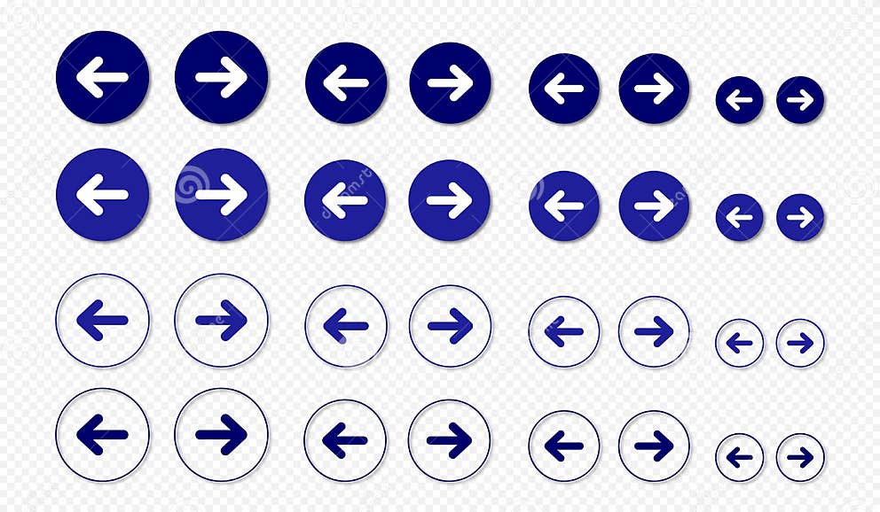 Set of Vector Buttons Forward, Back. User Interface Icons for ...