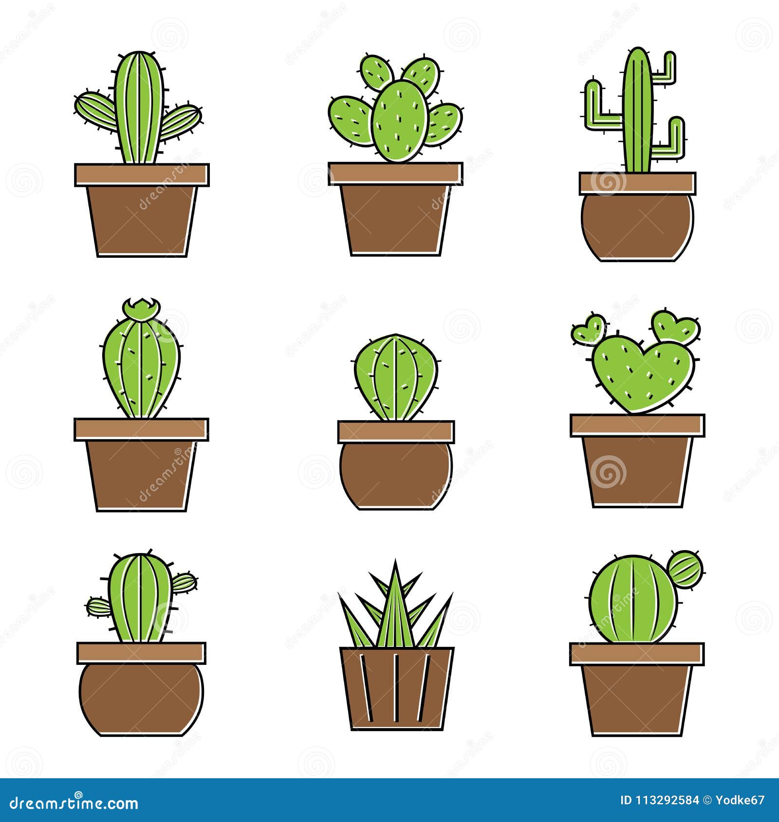 Set Of Cactus Icons Vector Illustration | CartoonDealer.com #179462138