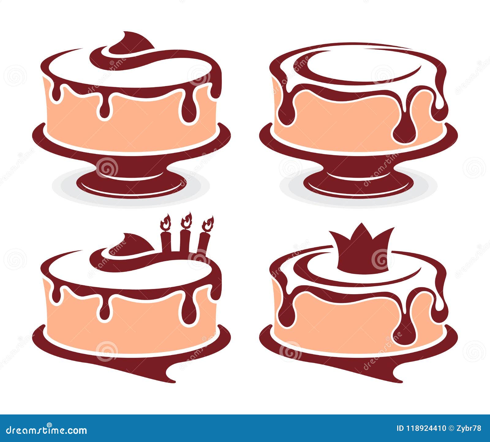 Vector cake set stock vector. Illustration of element - 118924410