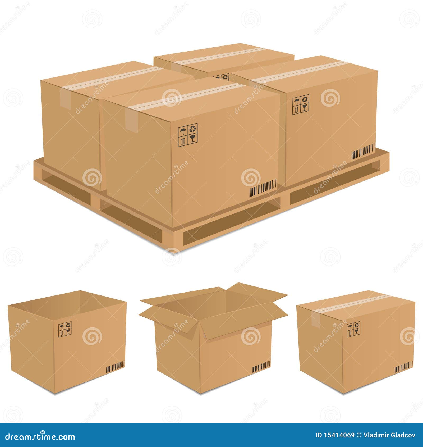 Cardboard Boxes Cartoon Vector | CartoonDealer.com #48774473
