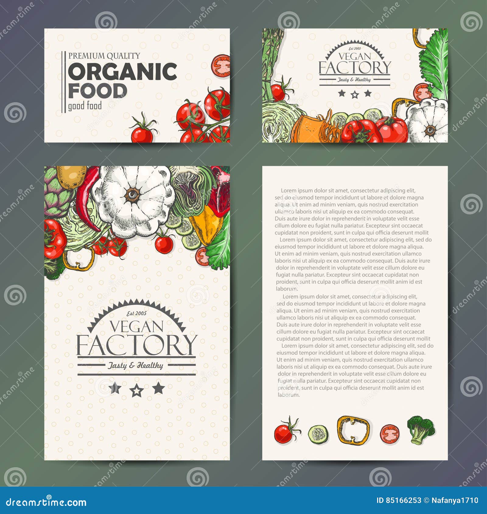 Set of Vector Cards with Fresh and Healthy Vegetables Stock Vector ...