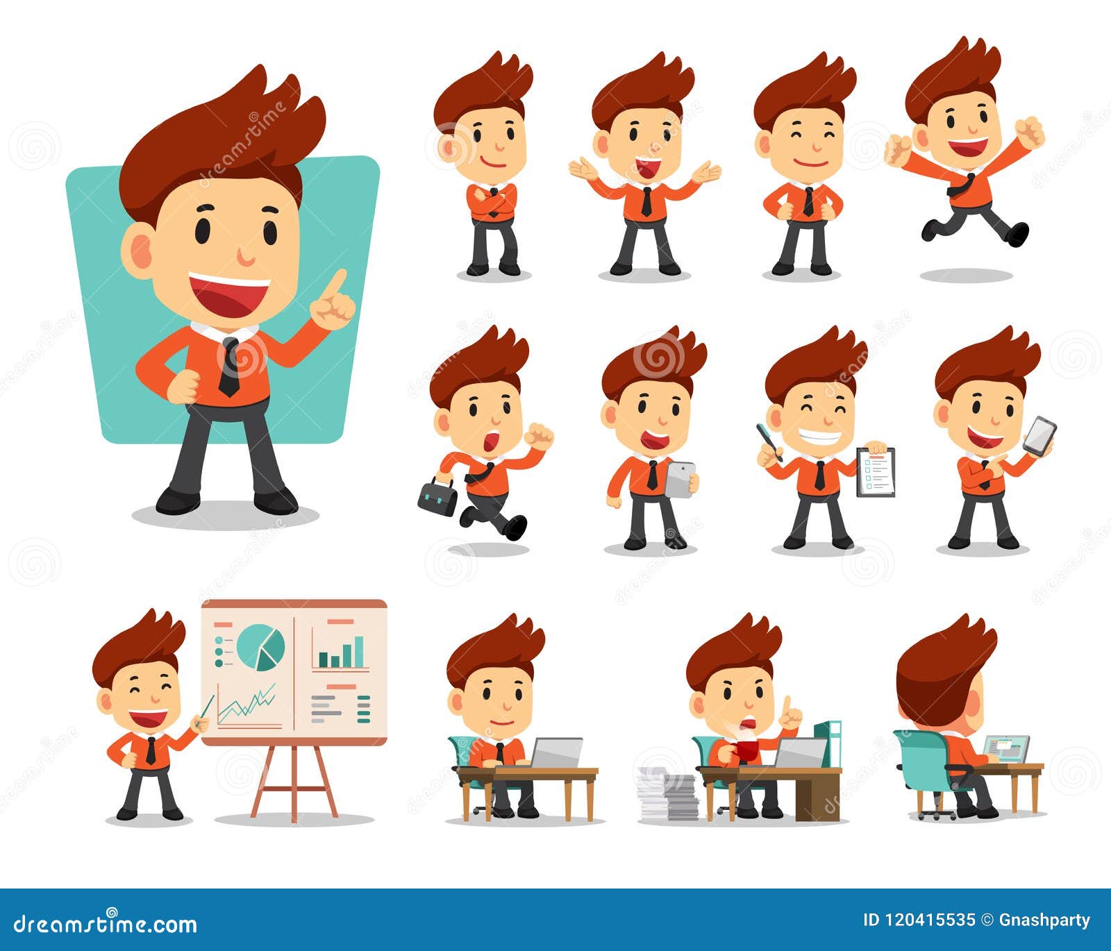 Set of Vector Cartoon Character Businessman Stock Vector - Illustration ... Set of Vector Cartoon Character Businessman Stock Vector - Illustration ...