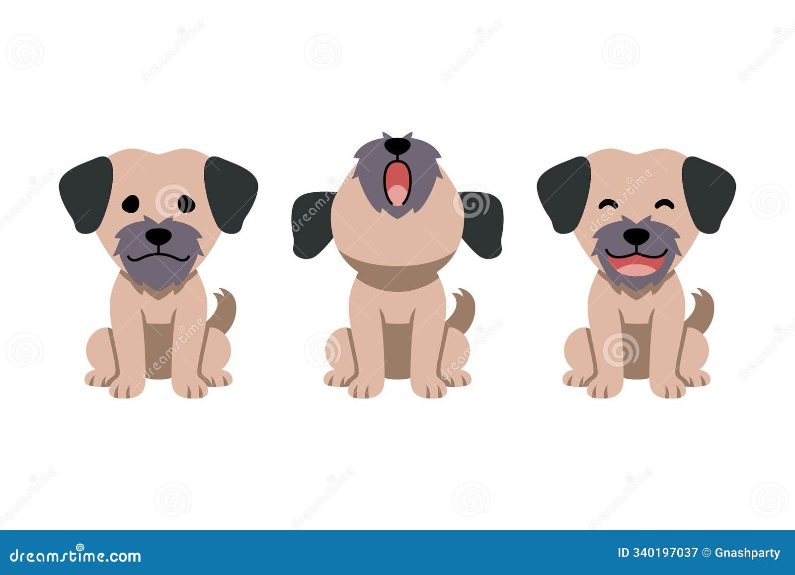 Set of Vector Cartoon Character Dog Stock Illustration - Illustration ...