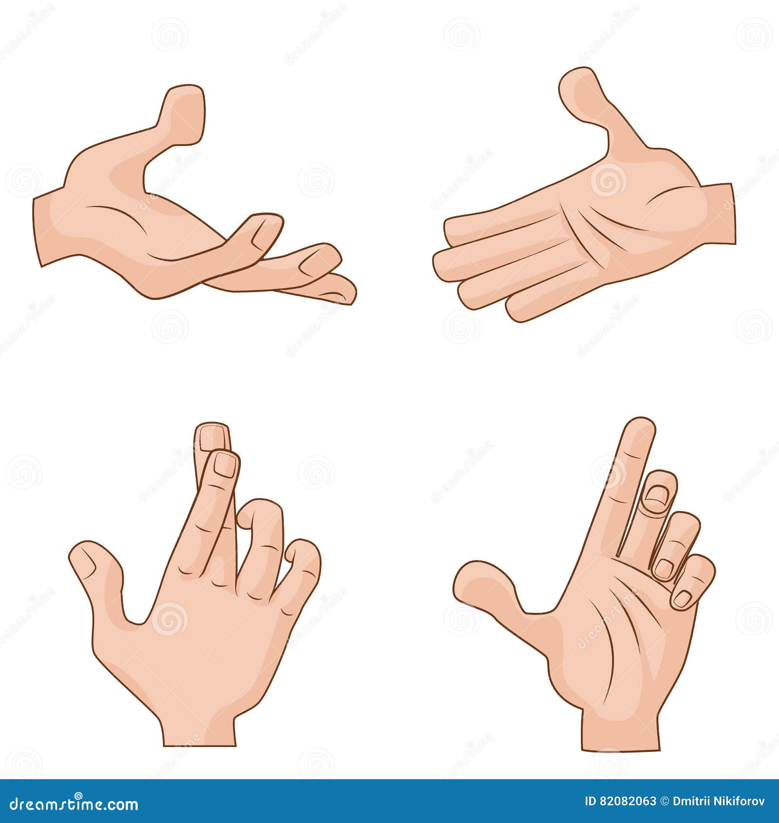 Set of Vector Cartoon Hands Icons for Illustration Concepts Stock ...