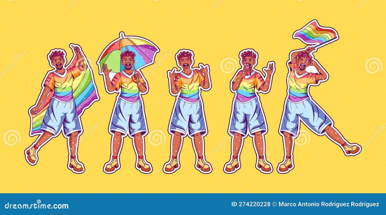 Set Vector Cartoon Pride Character Isolated Illustration Stock Vector ...