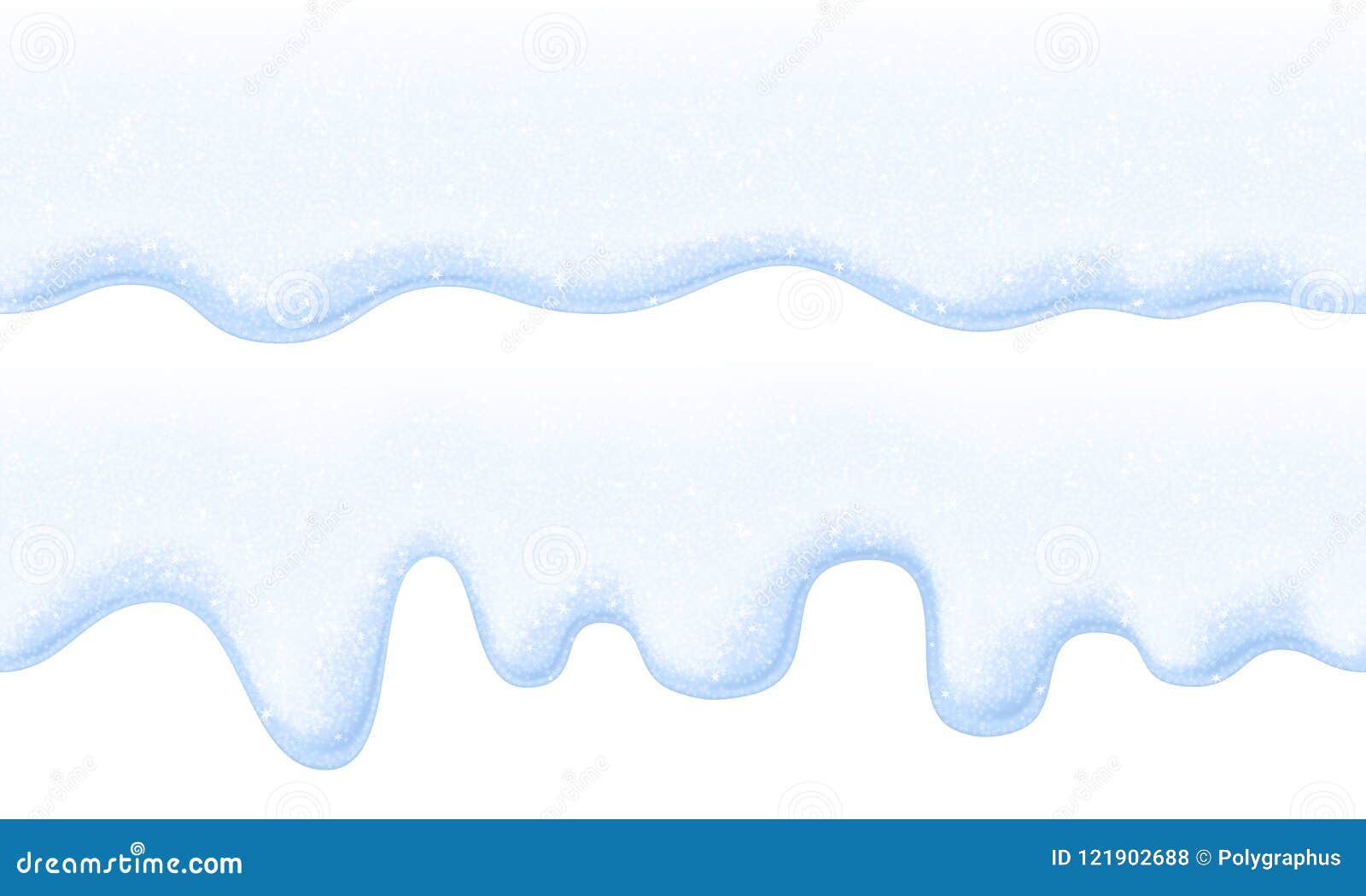 Set of Vector Cartoon Snow Borders Stock Vector - Illustration of ...