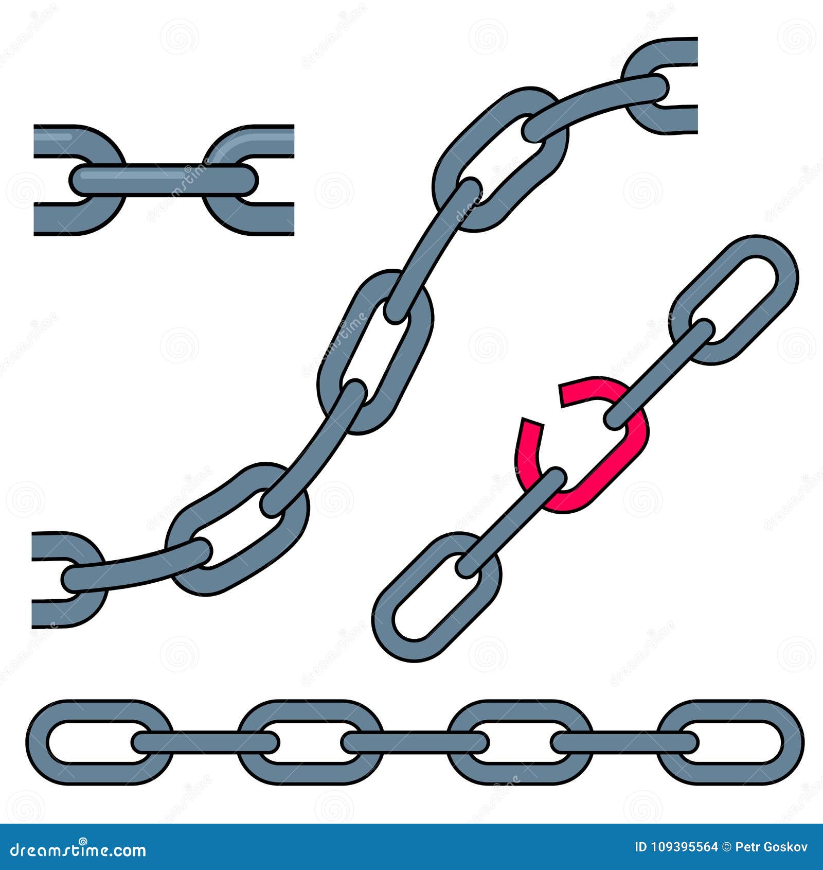 Set of vector chains stock vector. Illustration of concept - 109395564