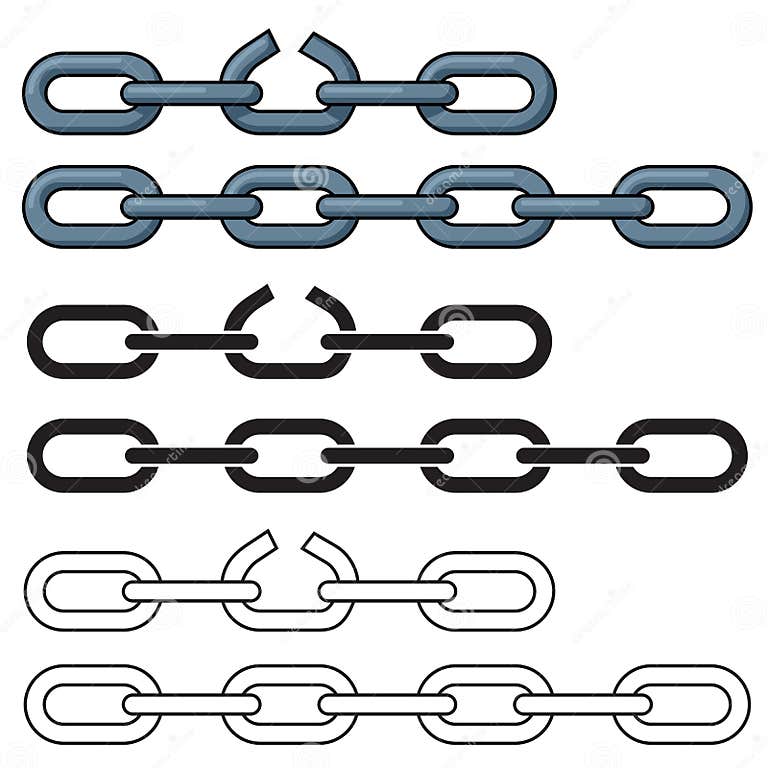 Set of vector chains stock vector. Illustration of border - 109394196