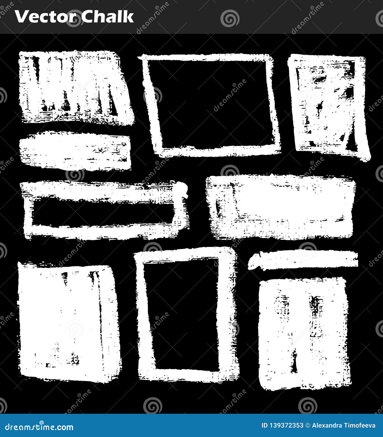 Set of Vector Chalk Shapes Grunge Design Elements Stock Vector ...