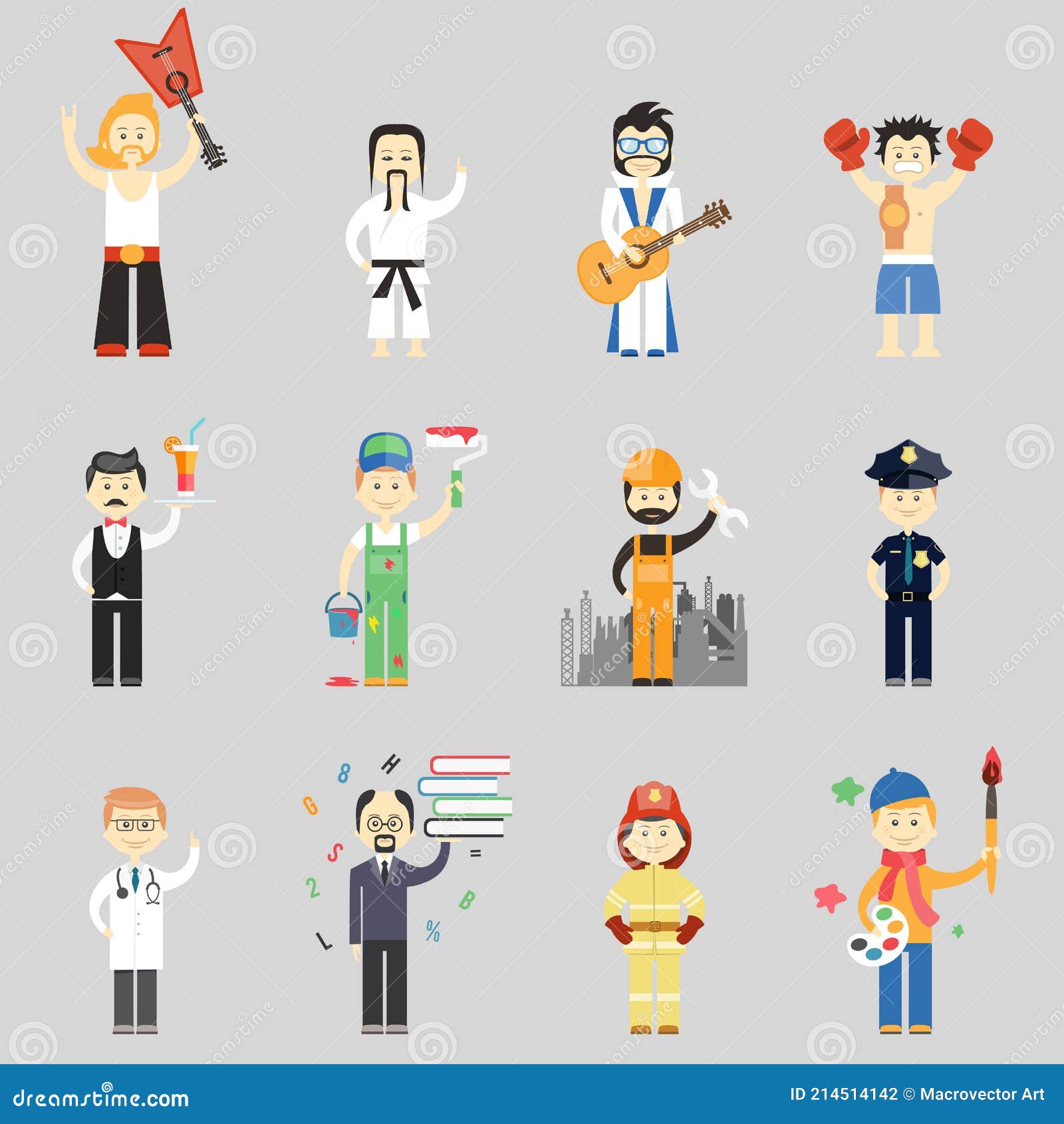 Set of Vector Characters in Different Professions Stock Vector ...