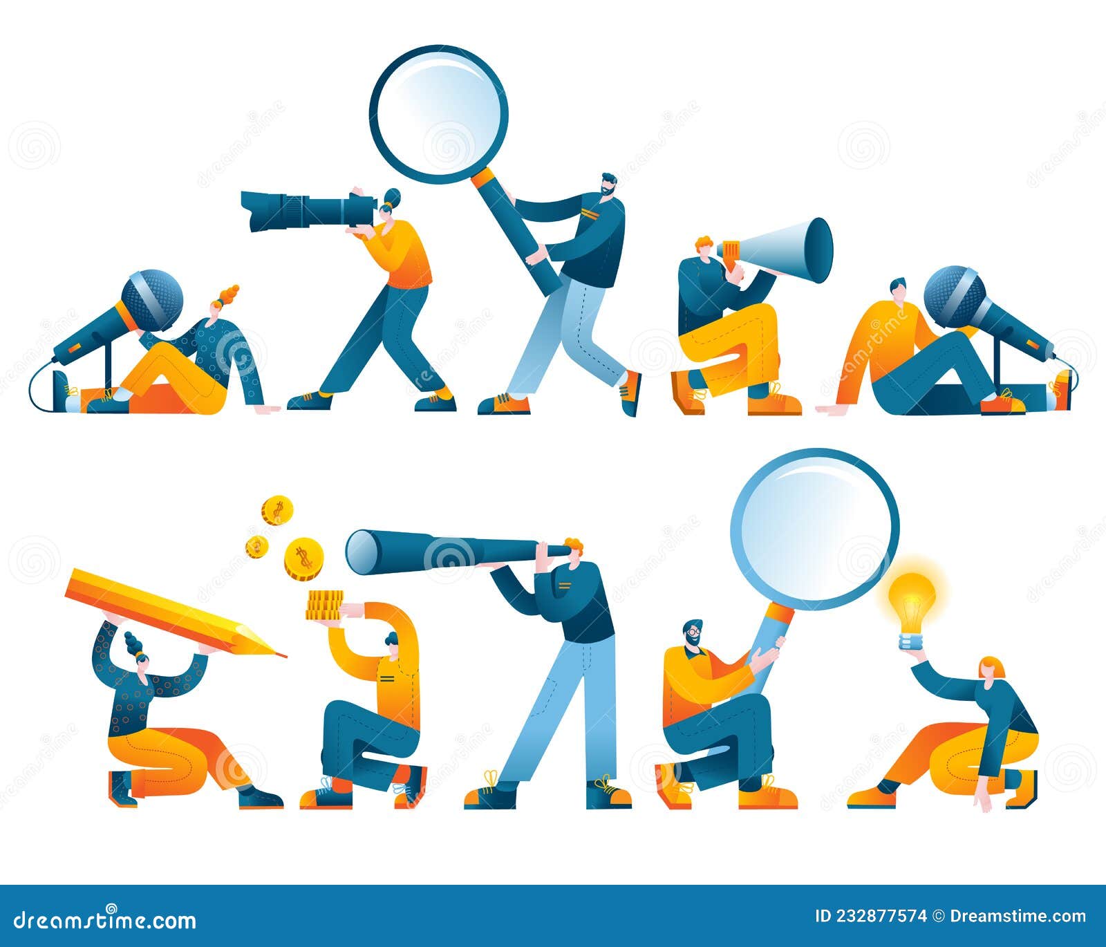 A Set of Vector Characters in the Theme of Various Areas of Work in the ...