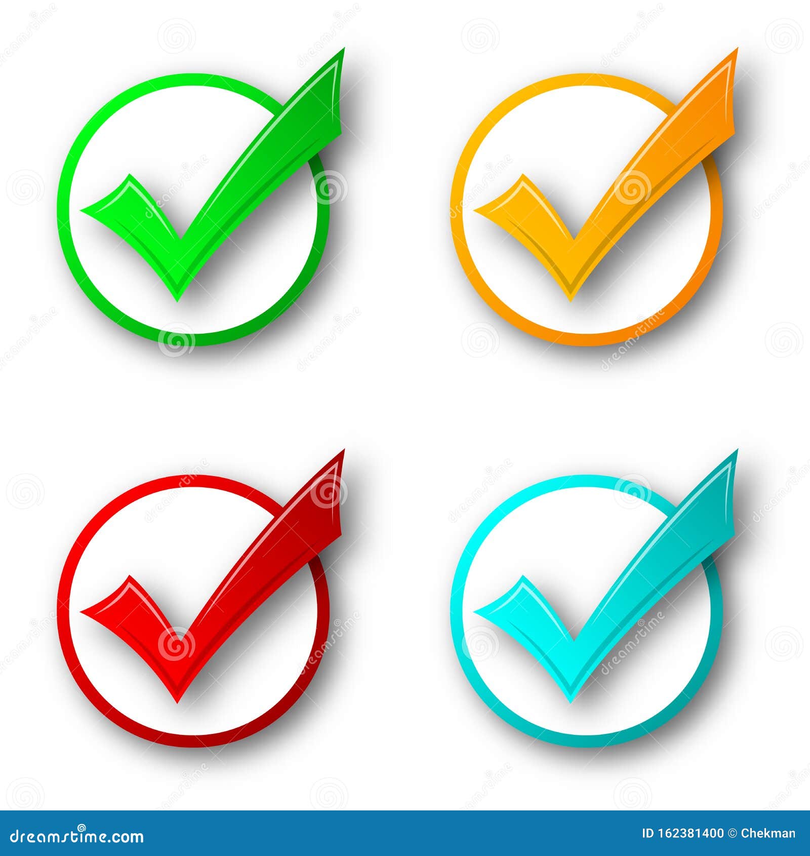 Set of Vector Check Marks Isolated Stock Illustration - Illustration of ...