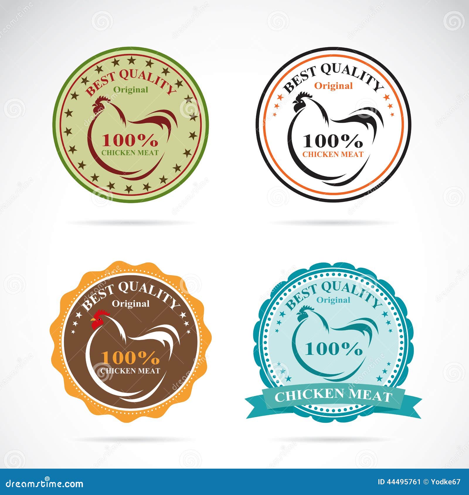Set of Vector an Chicken Label Stock Vector - Illustration of menu ...