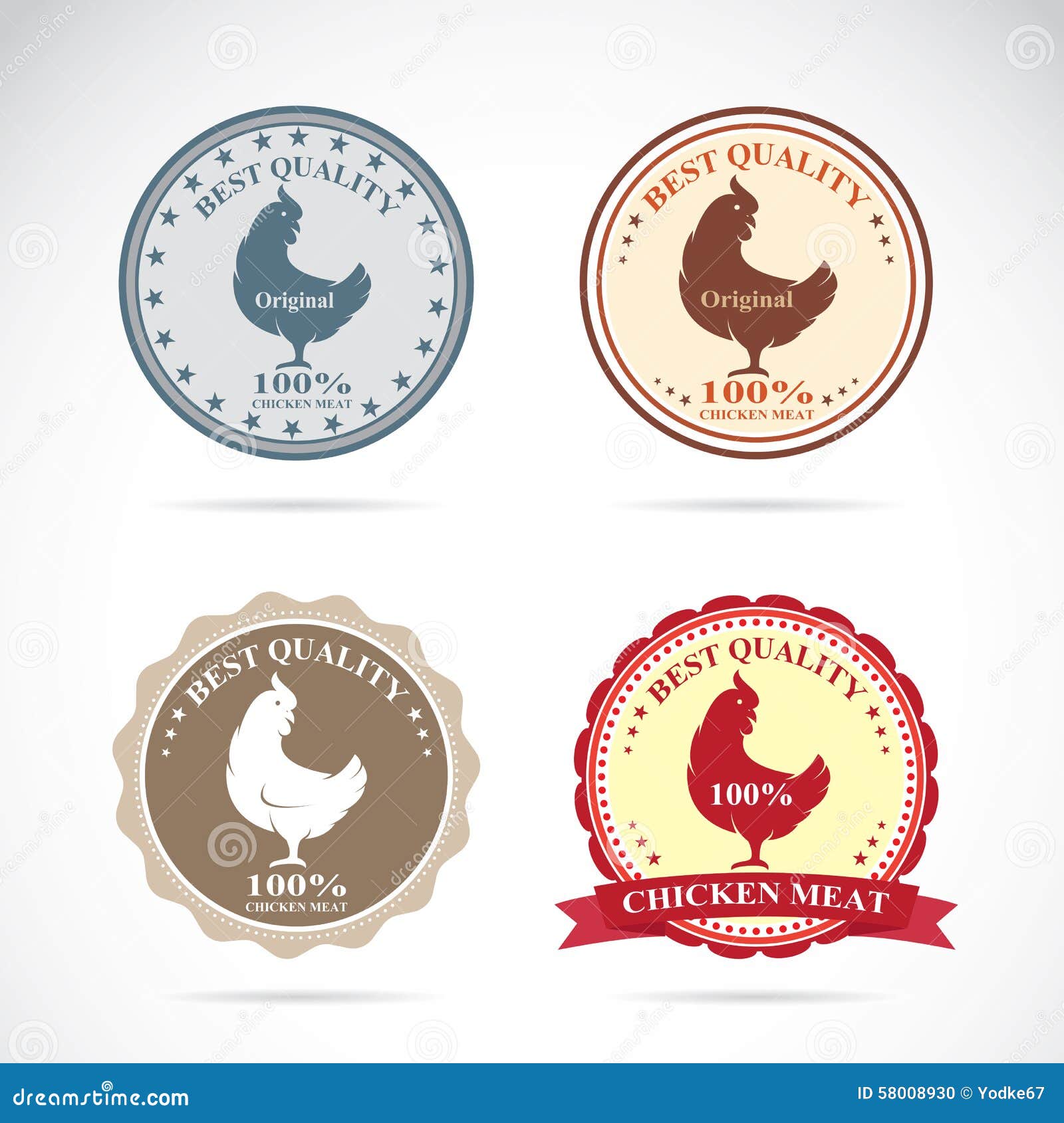 Set of Vector an Chicken Label Stock Vector - Illustration of black ...