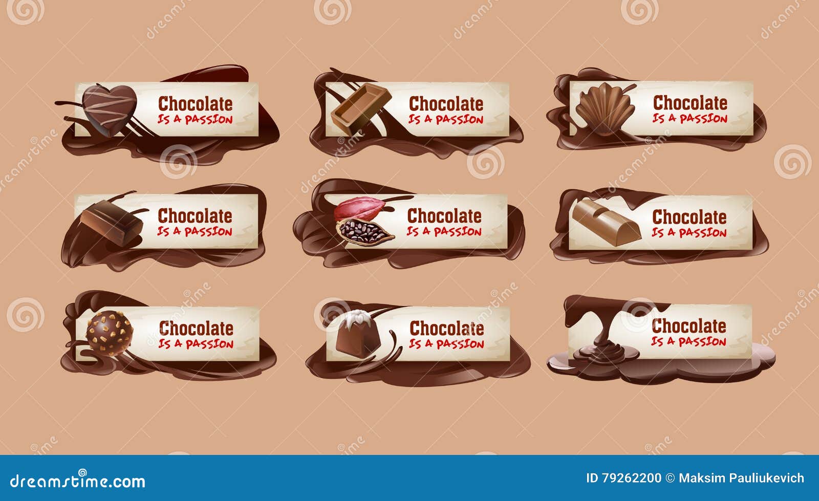 Set of Vector Chocolate Banners. Stock Vector - Illustration of logo ...
