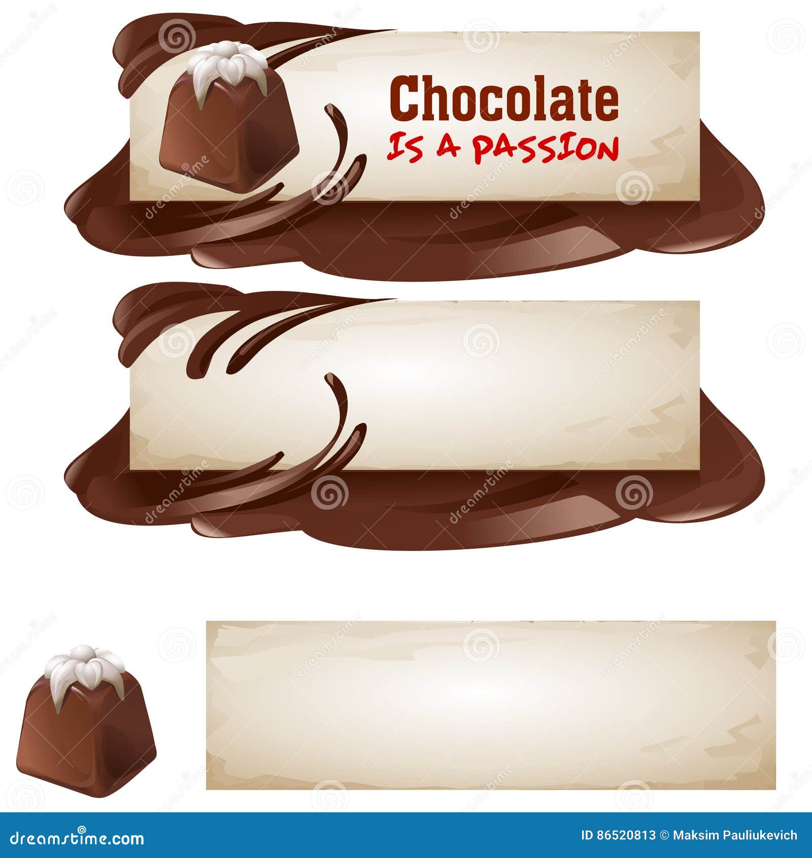 Set of Vector Chocolate Banners. Stock Vector - Illustration of offer ...