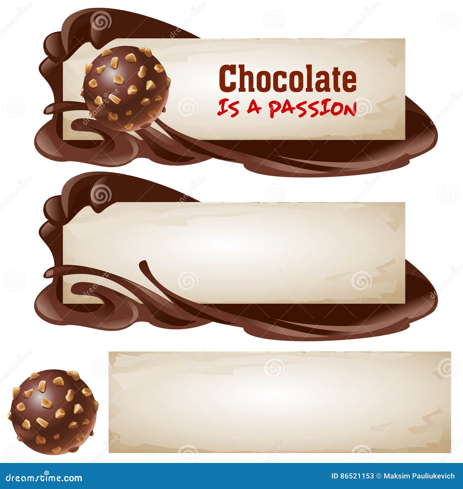 Set of Vector Chocolate Banners. Stock Vector - Illustration of cacao ...