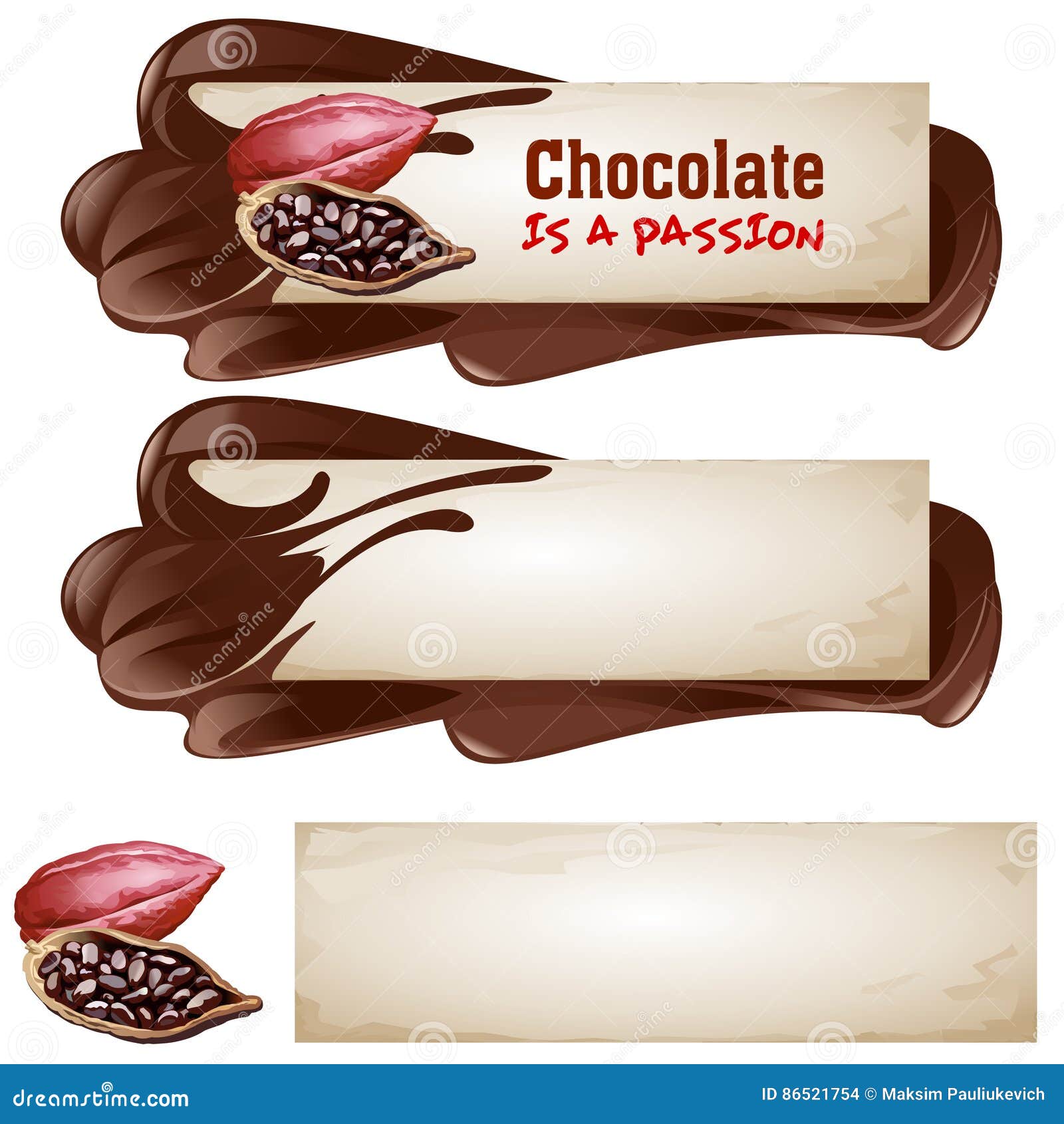 Set of Vector Chocolate Banners. Stock Vector - Illustration of banner ...