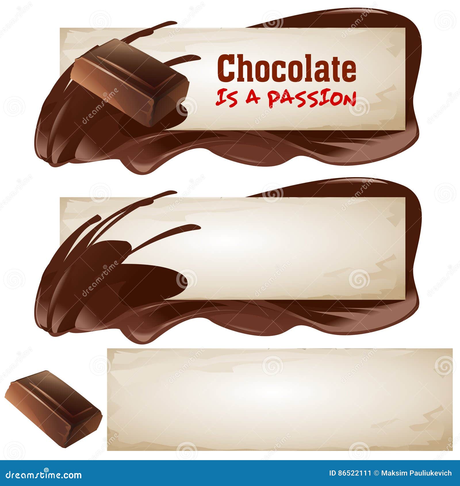 Set of Vector Chocolate Banners. Stock Vector - Illustration of emblem ...
