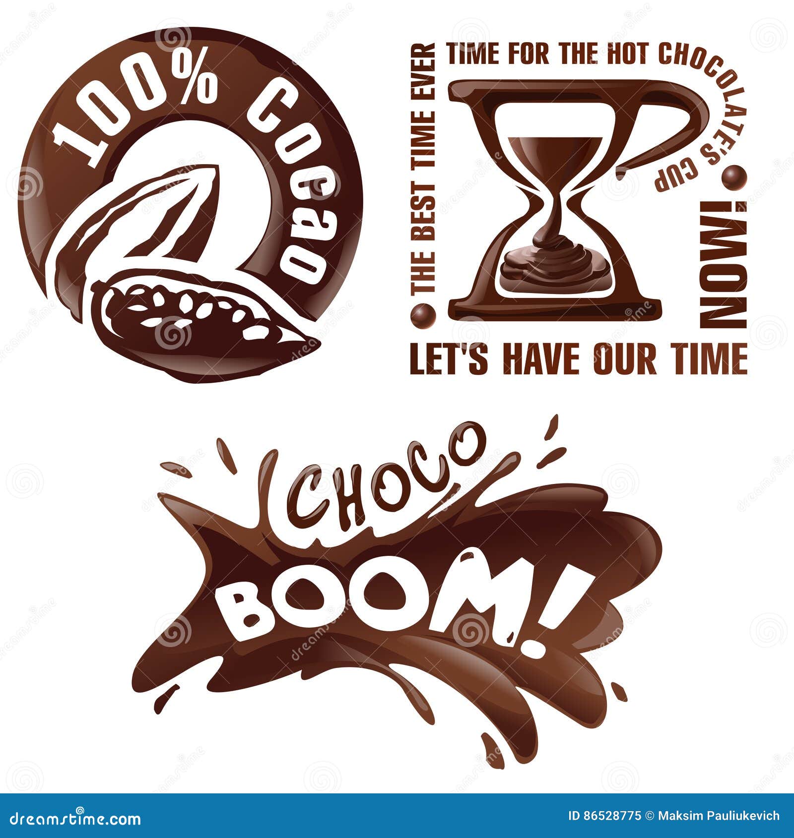 Set Vector Chocolate Signs and Labels. Stock Vector - Illustration of ...