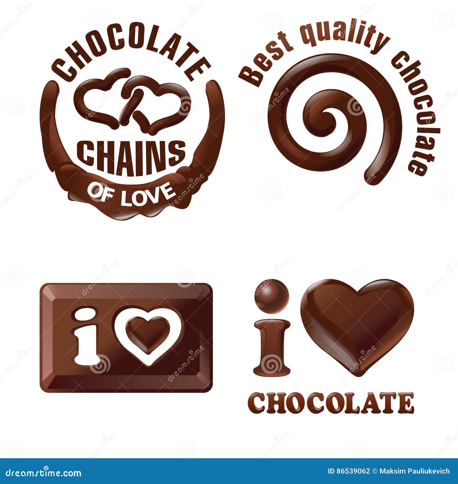 Set Vector Chocolate Signs and Labels. Stock Vector - Illustration of ...
