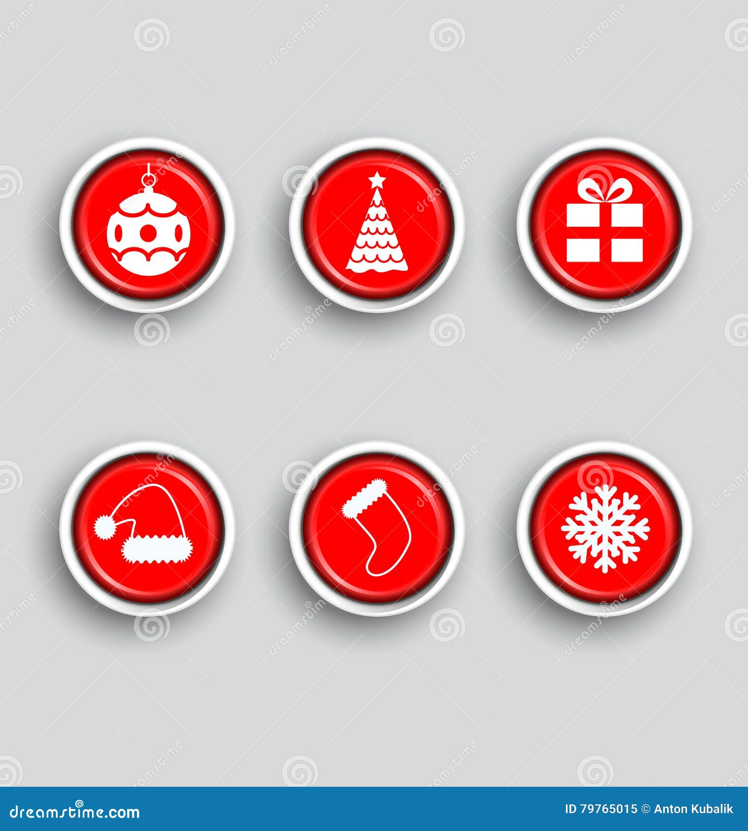 Set of Vector Christmas Buttons Stock Vector - Illustration of ...