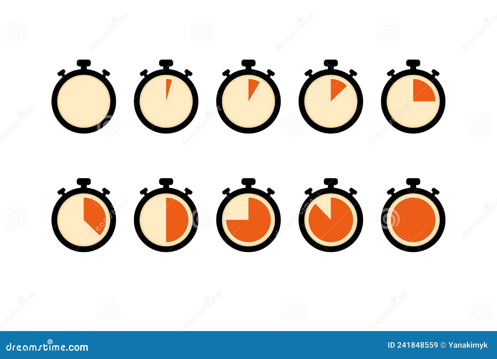 Timers Icon On White Background Isolated Vector Set Of Elements Time