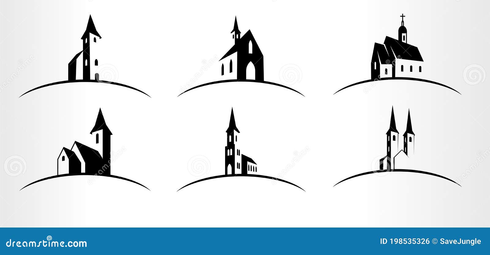 Set of Vector Church Logo Emblems Stock Vector - Illustration of hope ...