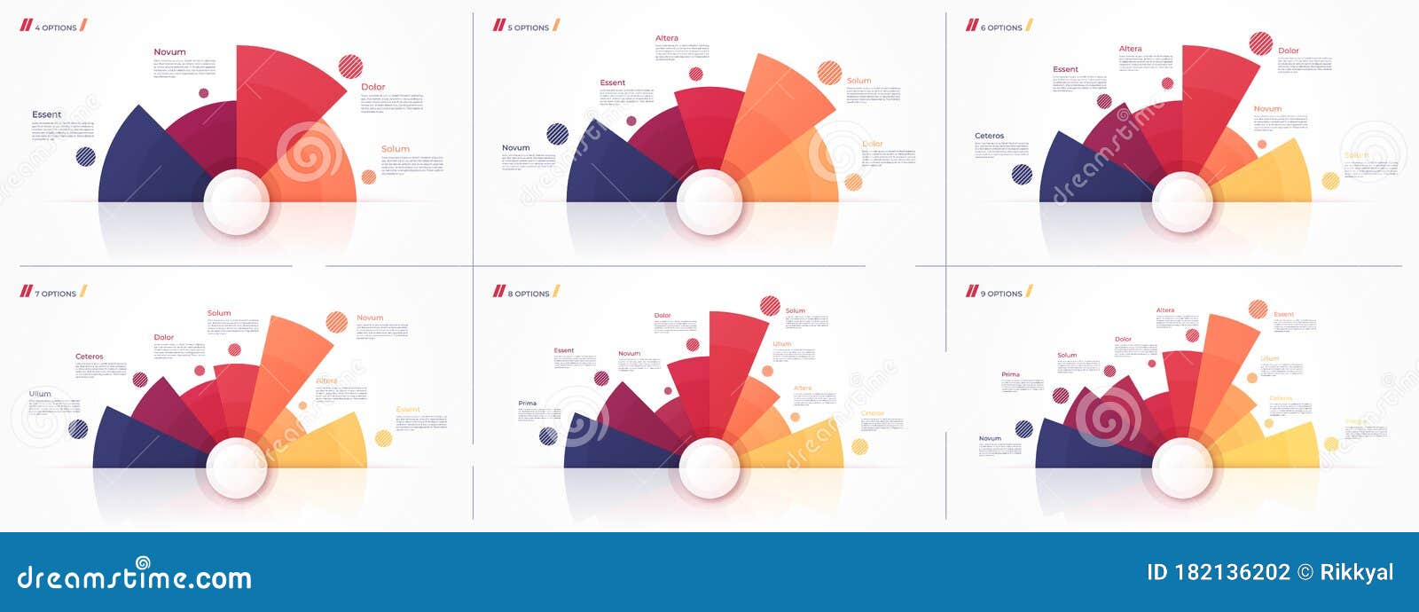 Set of Vector Circle Chart Designs, Modern Templates for Creating ...