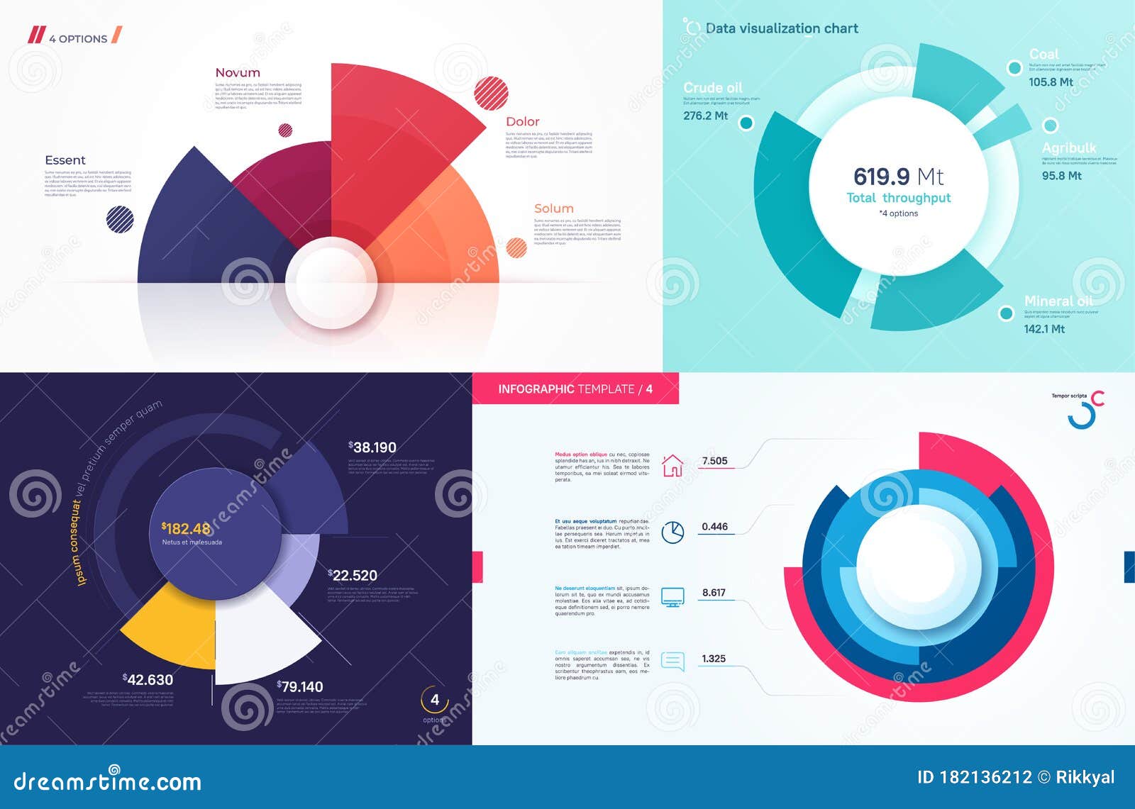 Set of Vector Circle Chart Designs, Modern Templates for Creating ...