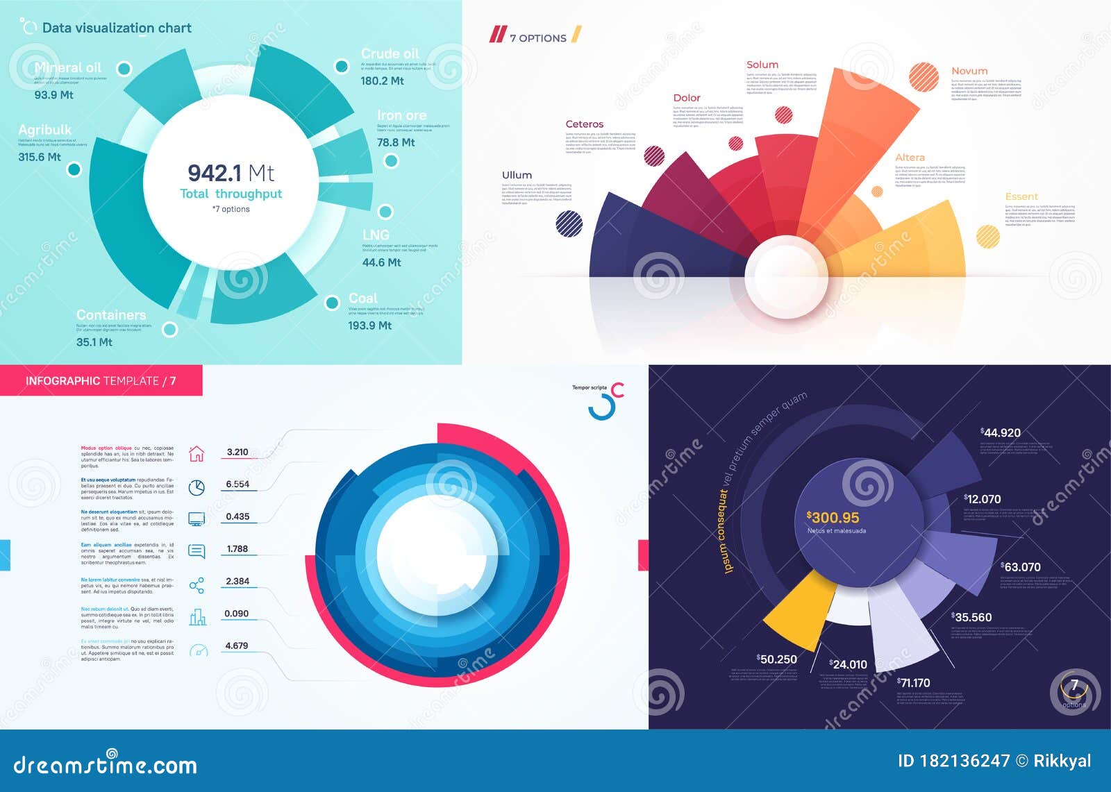 Set of Vector Circle Chart Designs, Modern Templates for Creating ...