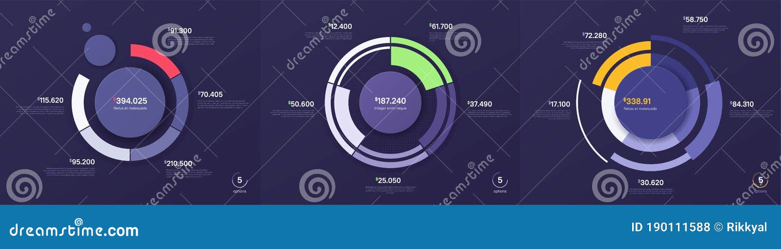 Set of Vector Circle Chart Designs, Modern Templates for Creating ...
