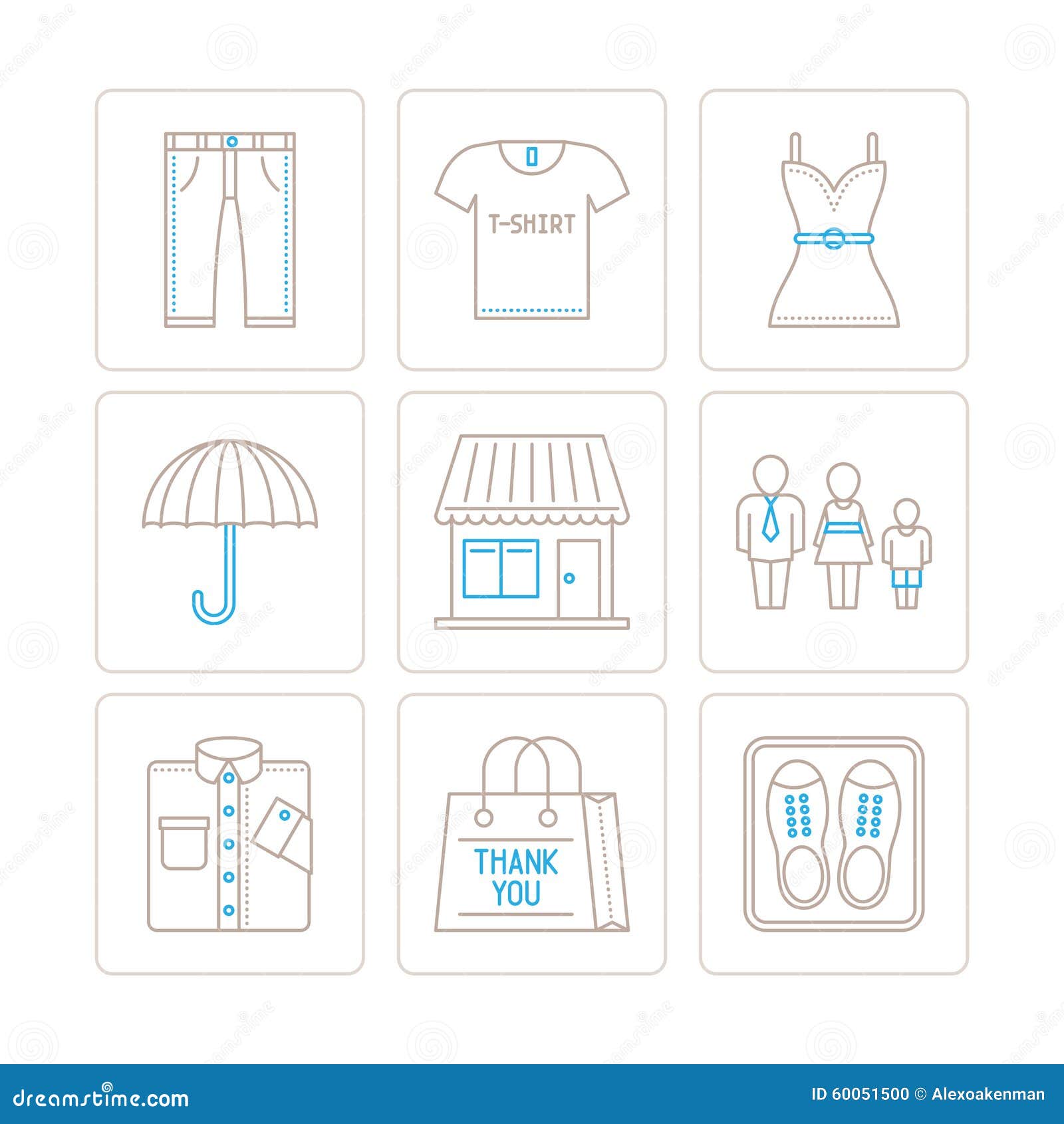 Set of Vector Clothes Icons and Concepts in Mono Thin Line Style Stock ...
