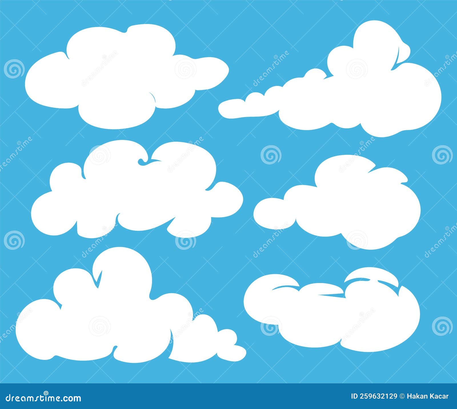 Set of vector Cloud Icons stock vector. Illustration of cloud - 259632129