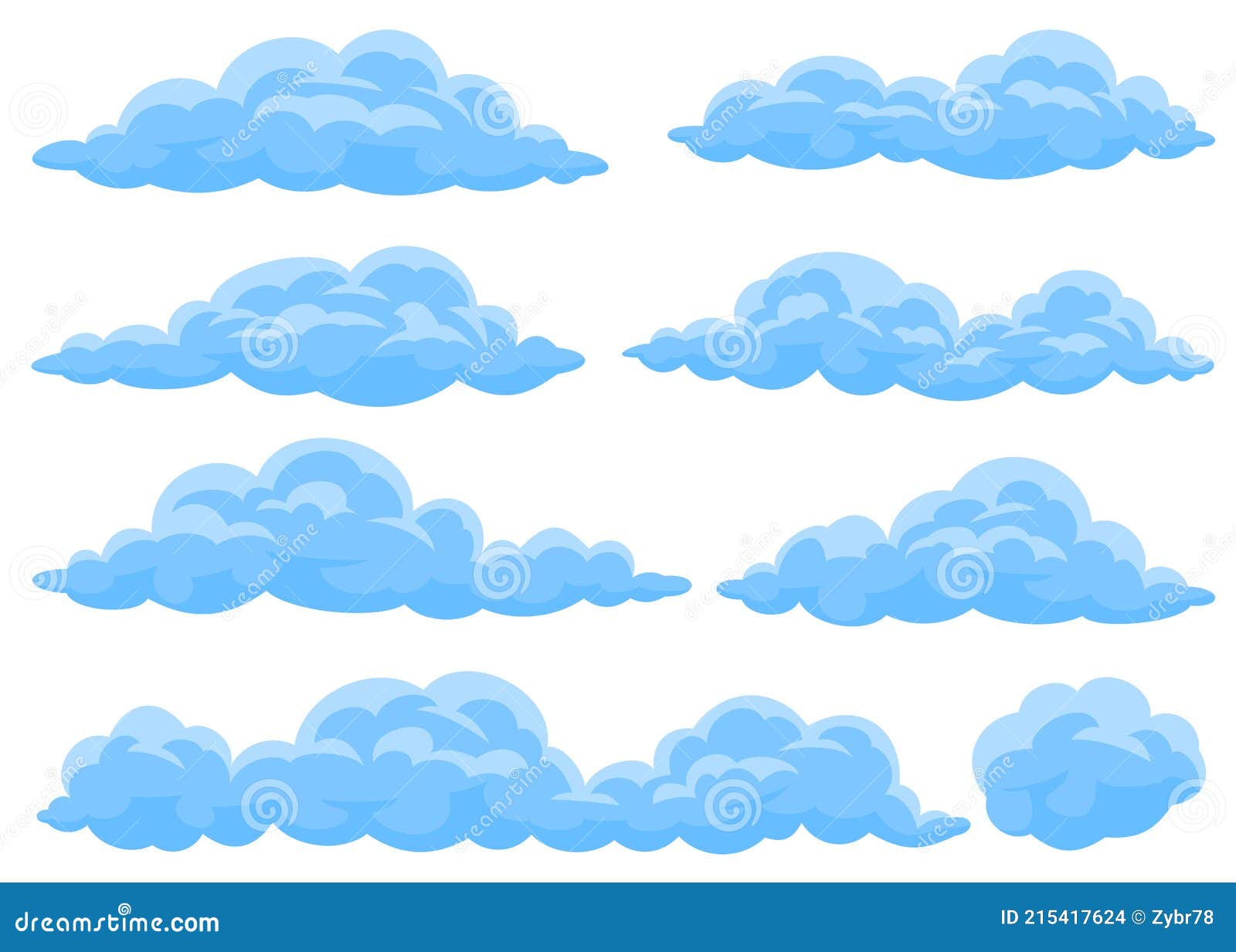 Set of vector clouds stock vector. Illustration of cloud - 215417624