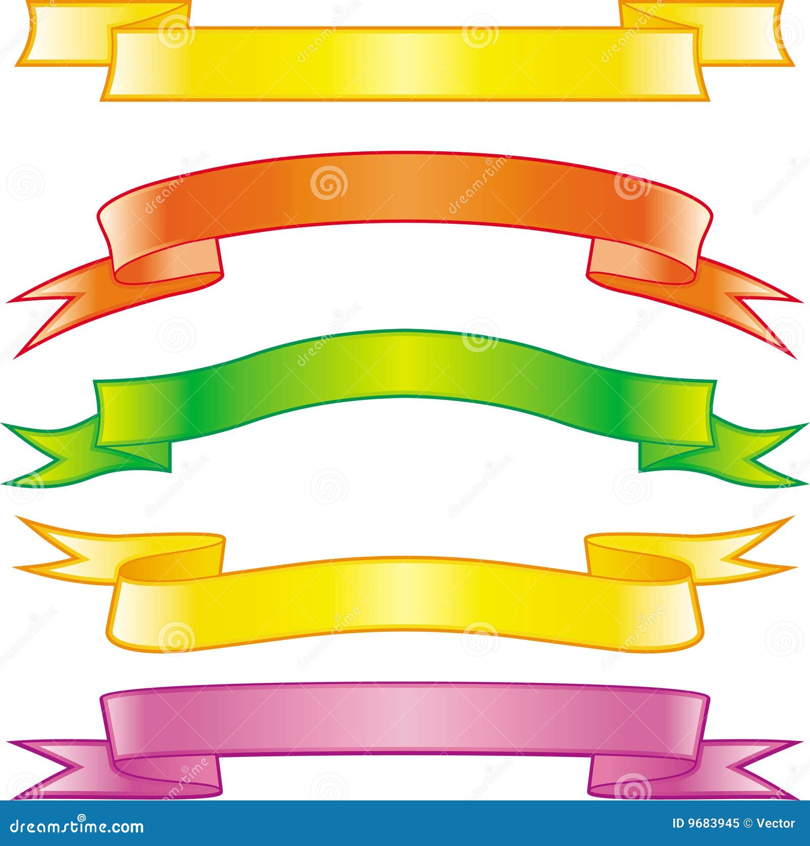 Set of Vector Colored Ribbons Stock Vector - Illustration of insignia ...