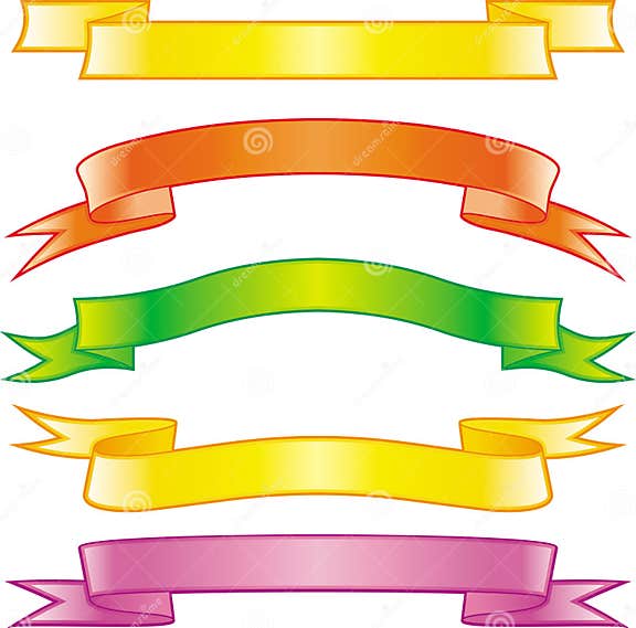 Set of Vector Colored Ribbons Stock Vector - Illustration of insignia ...