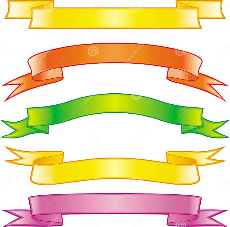 Set of Vector Colored Ribbons Stock Vector - Illustration of insignia ...