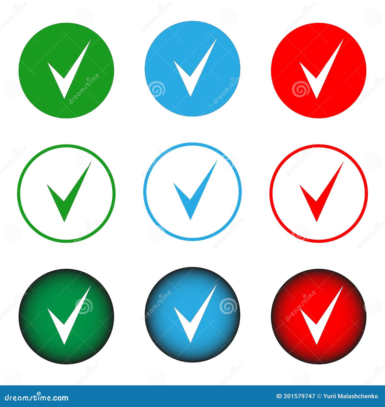 Round Red Checkbox With Checkmark Cross, Badge Or Sticker Cartoon ...