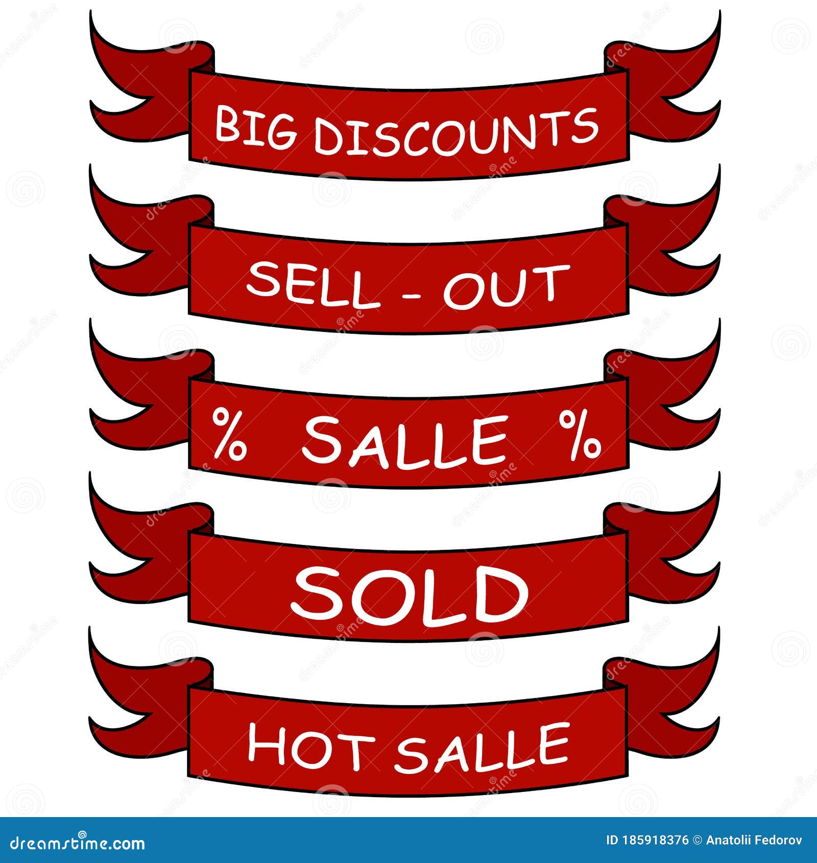 Set of Vector Colored Sales Emblems. Stock Vector - Illustration of ...