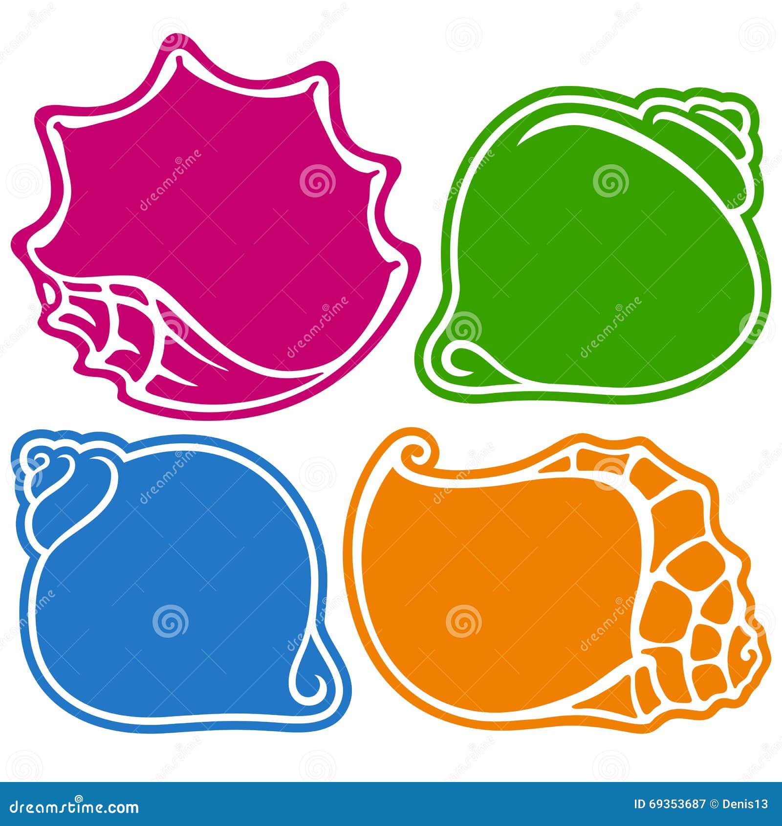 Shells Frame (vector) | CartoonDealer.com #6067543