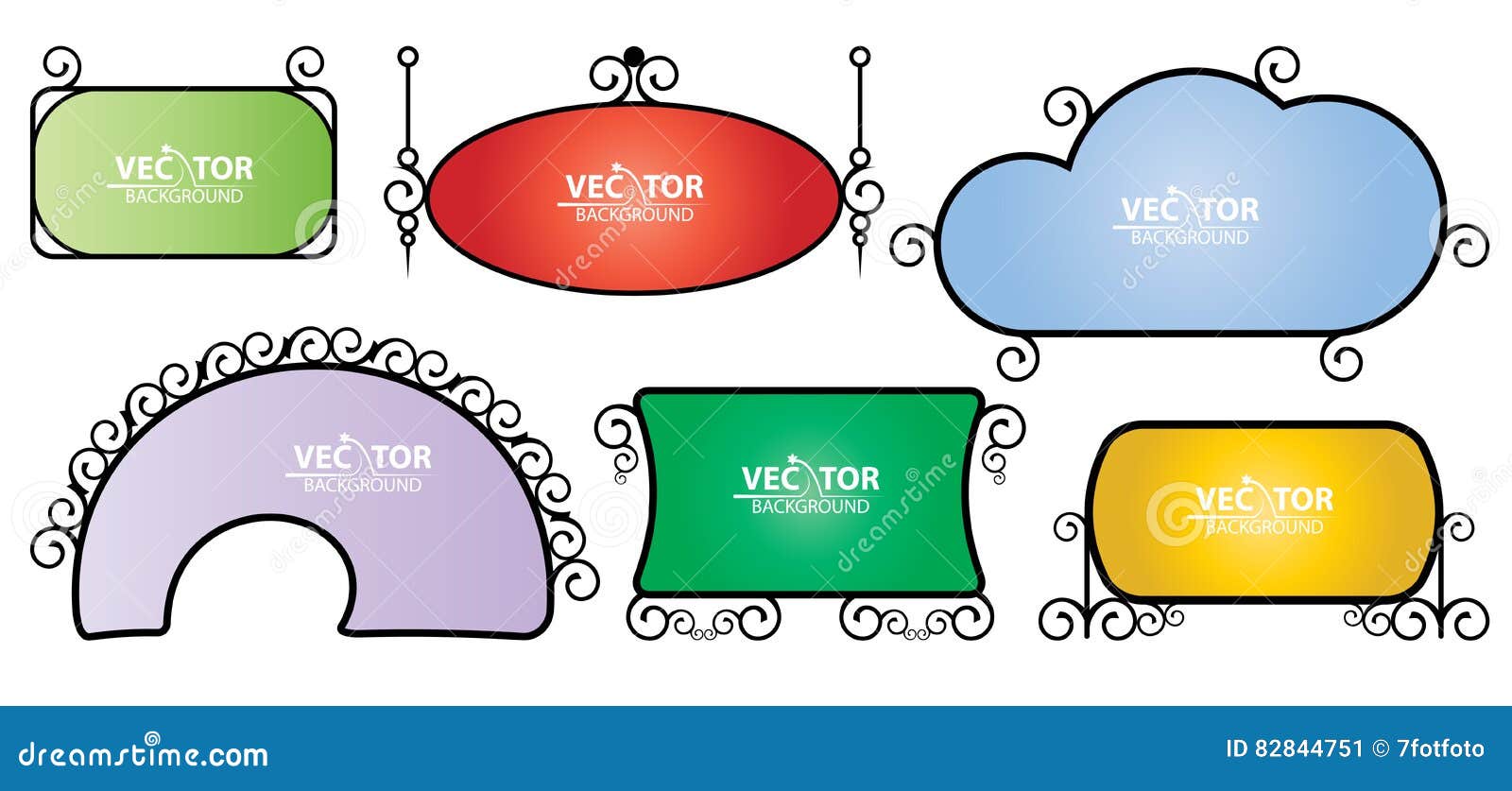 Set of Vector Colored Simple Vintage Signage Stock Vector ...