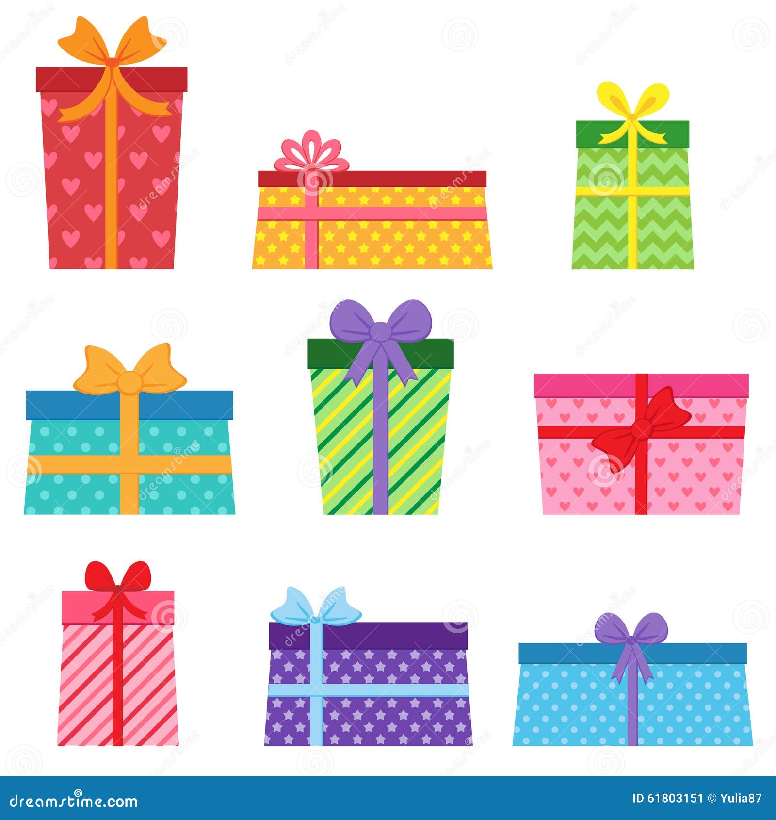 Set of Vector Colorful Present Boxes Stock Vector - Illustration of ...