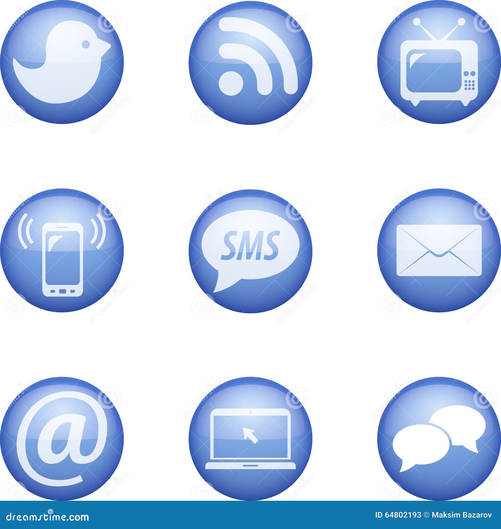 Set of Vector Communication Icon Stock Vector - Illustration of icon ...