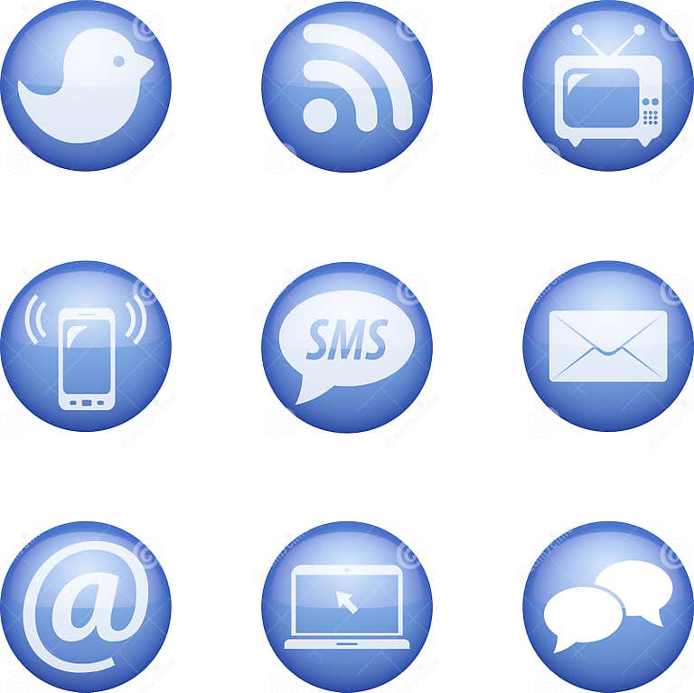 Set of Vector Communication Icon Stock Vector - Illustration of icon ...