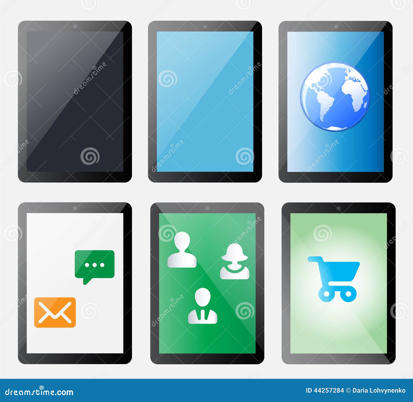 Set of Vector Computer Tablets. Stock Illustration - Illustration of ...
