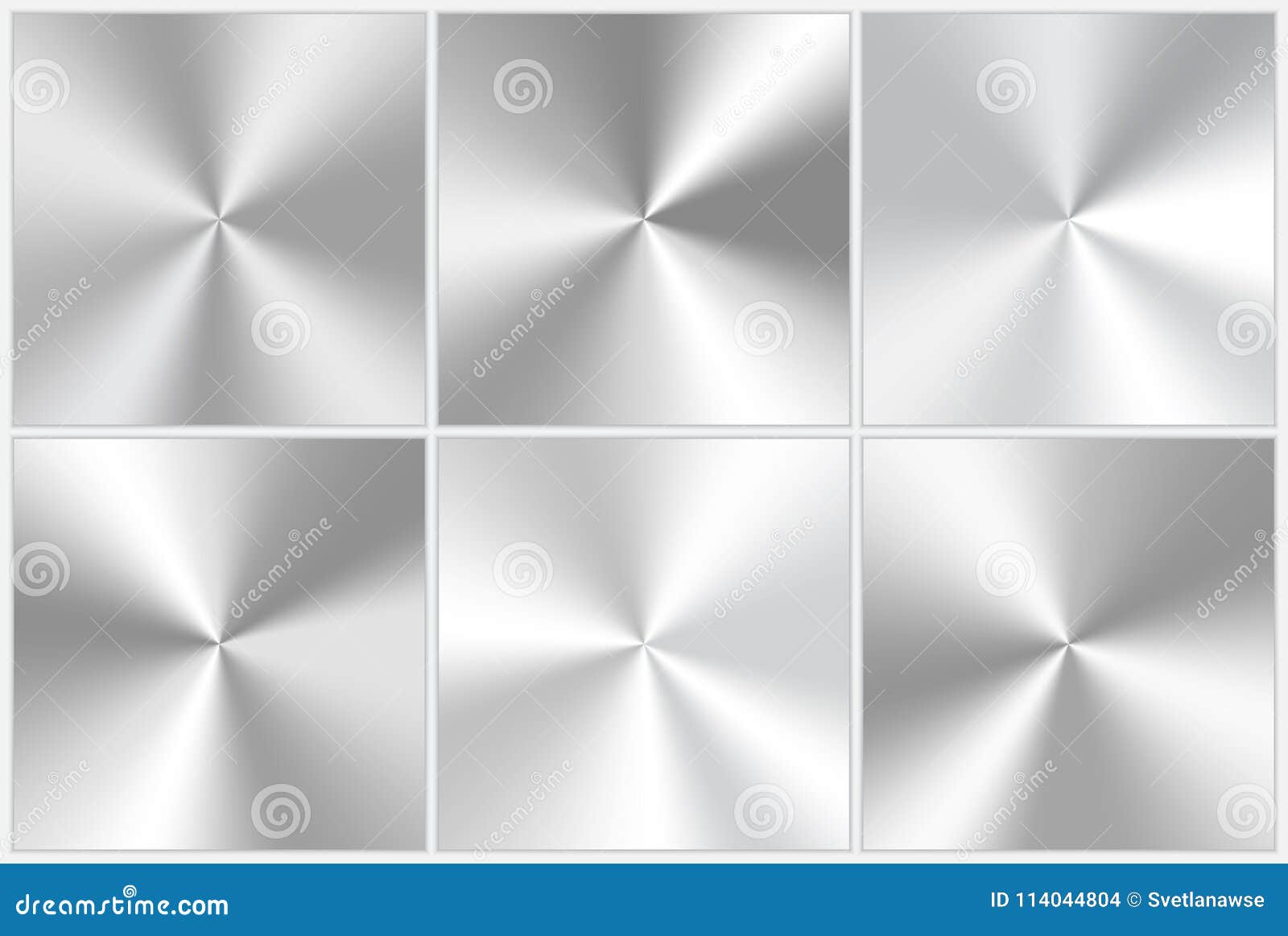 Set of Silvery Conic Gradients Stock Vector - Illustration of alloy ...