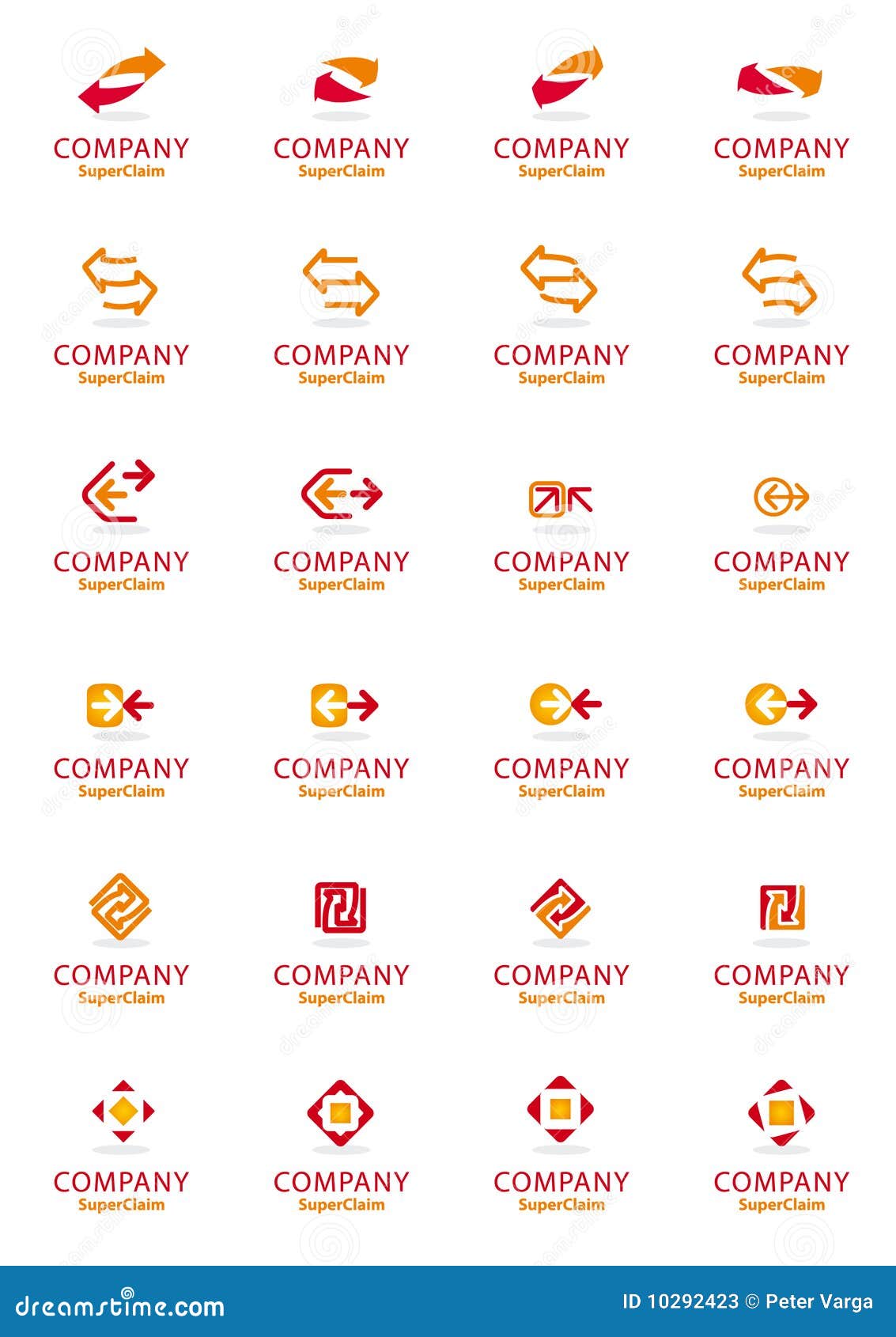 Set of Vector Corporate Arrow Logo Symbols Stock Vector - Illustration ...